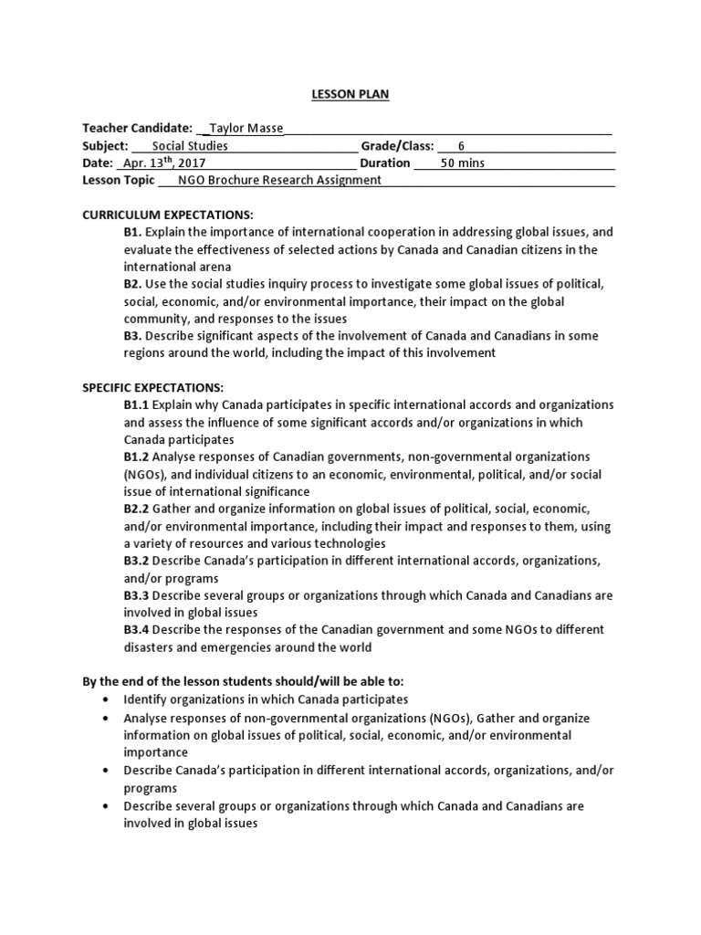 Grade 6 NGO Brochure Project | PDF | Non Governmental Organization ...