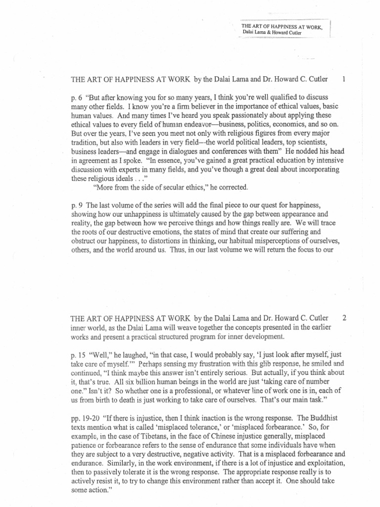 The Art of Happiness at Work | PDF