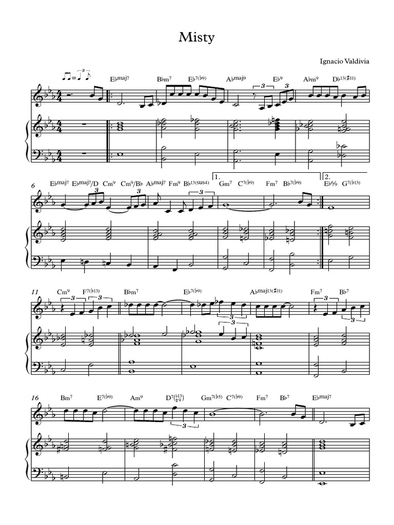 Misty (Alto Sax) - Partitura Completa | PDF