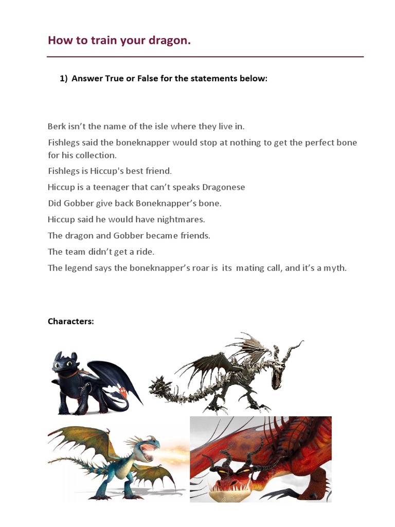 How to Train Your Dragon Quiz Guide | PDF