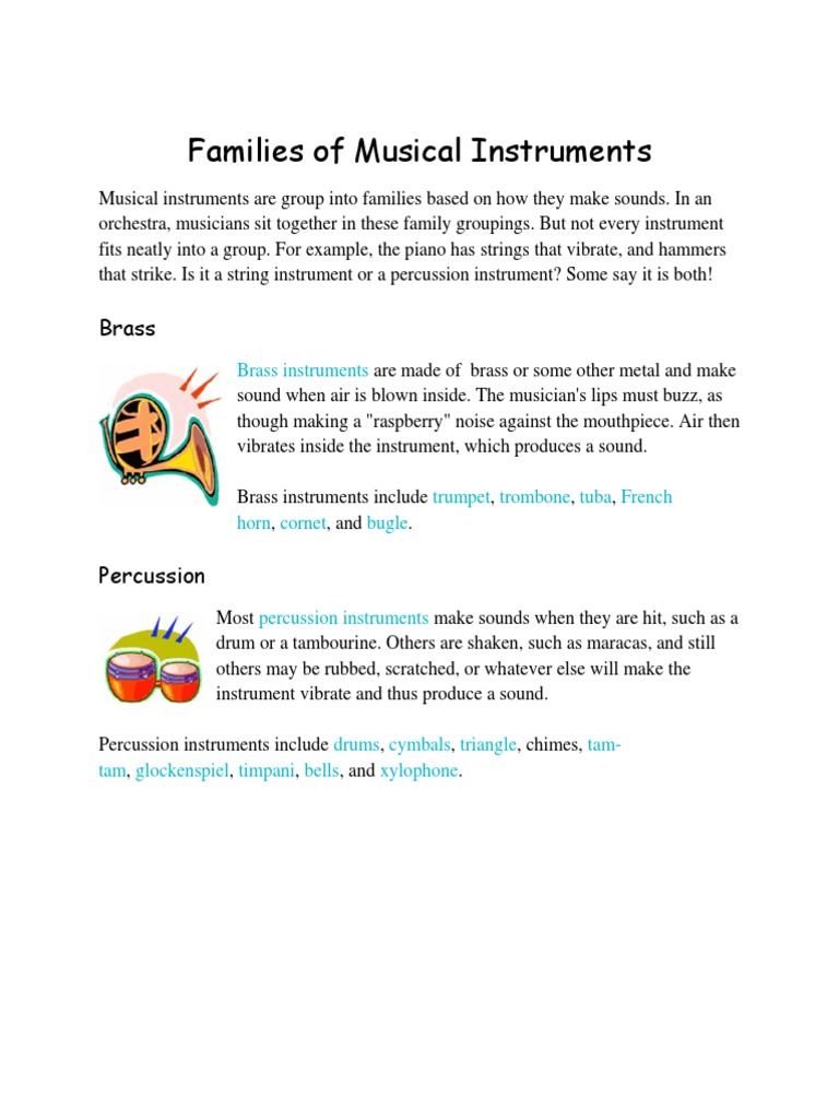 Families of Musical Instruments | PDF
