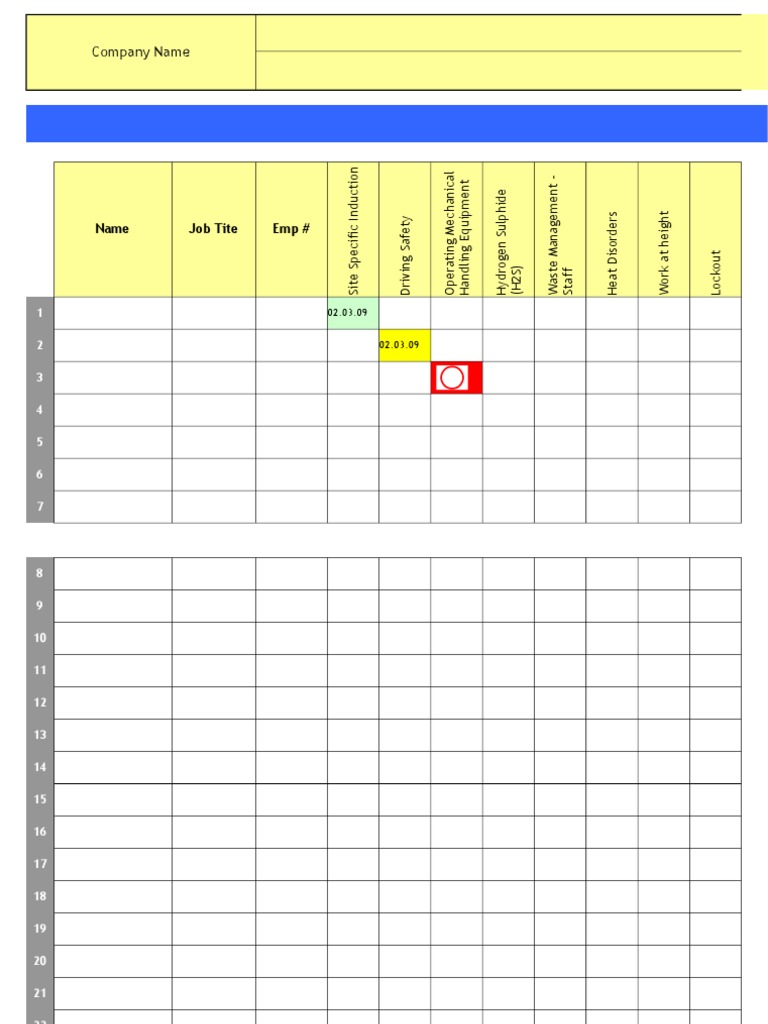 Hse Training Matrix AKP AMLB | PDF | Firefighting | Safety