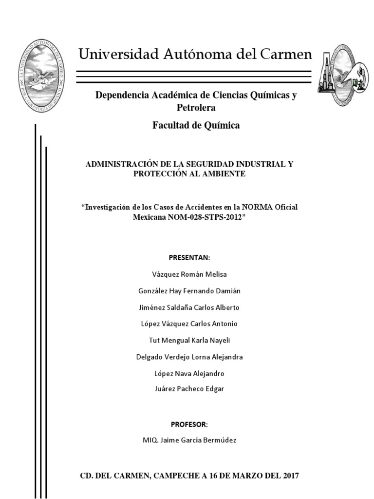Investigación de Los Casos de Accidentes en La NORMA Oficial Mexicana ...