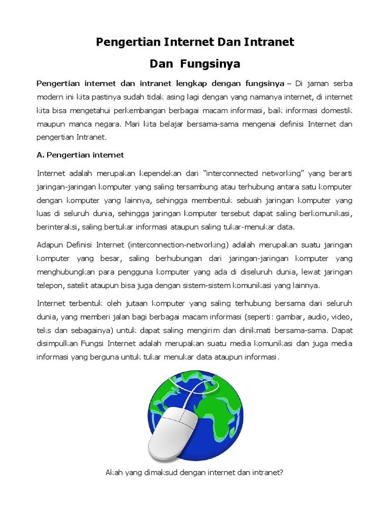 Pengertian Internet Dan Intranet | PDF