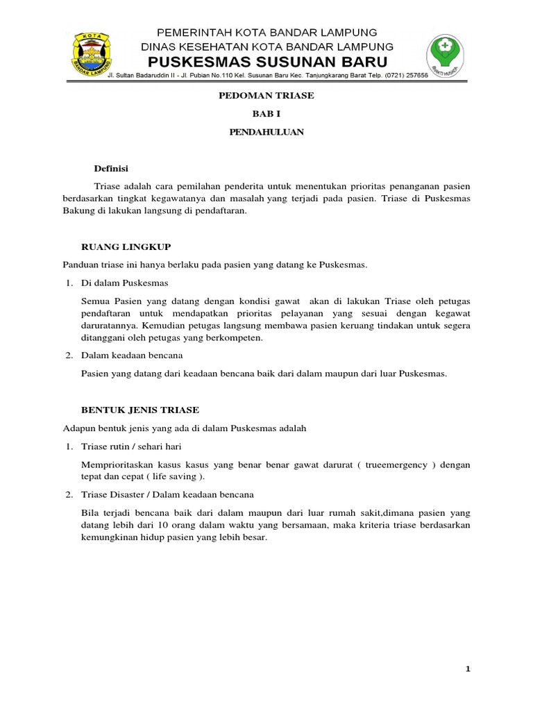 Pedoman Triase | PDF