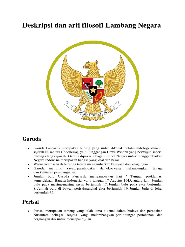 Deskripsi Dan Arti Filosofi Burung Garuda | PDF
