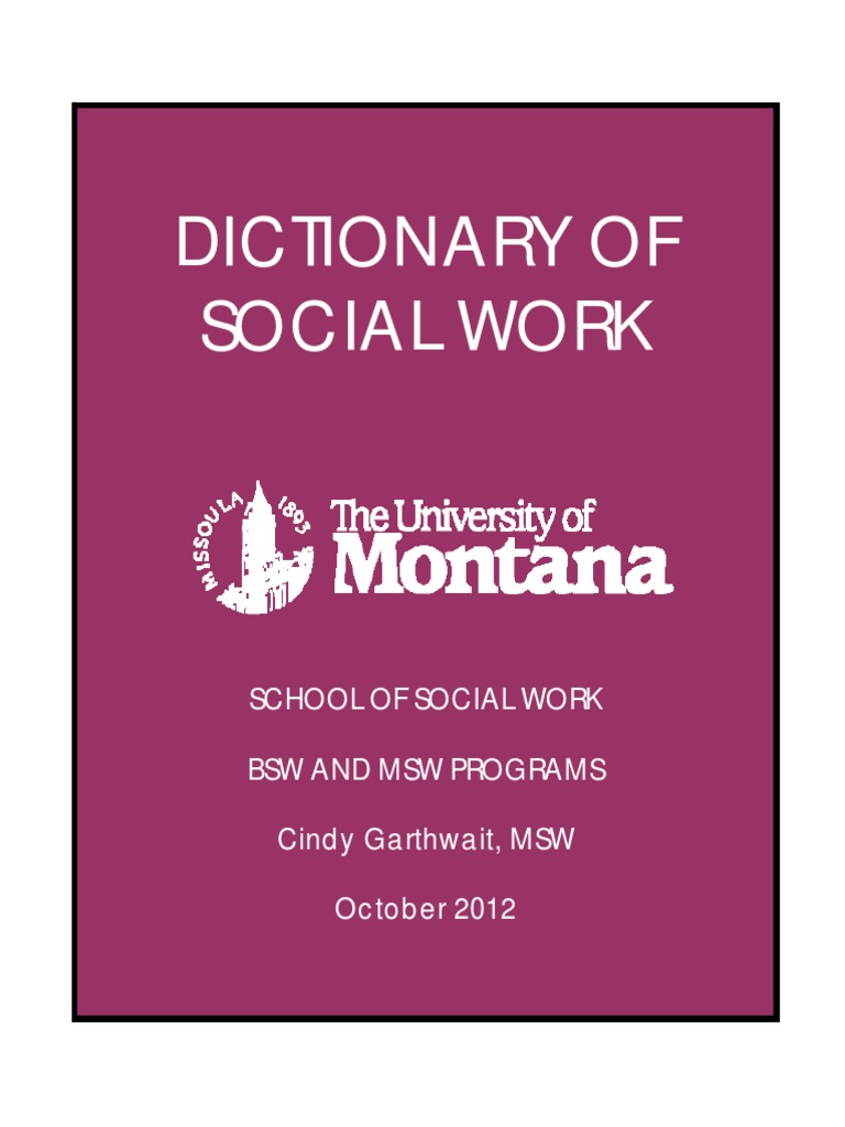 Social Work Dictionary From University of Montana | PDF | Diagnostic ...