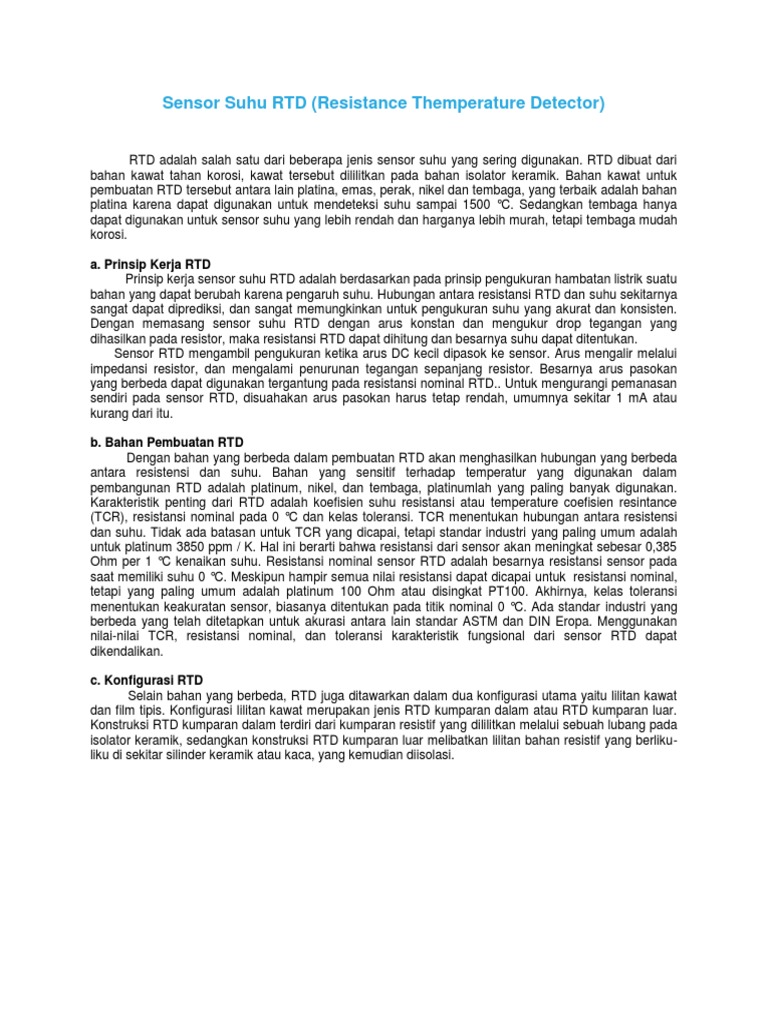 Sensor Suhu RTD | PDF