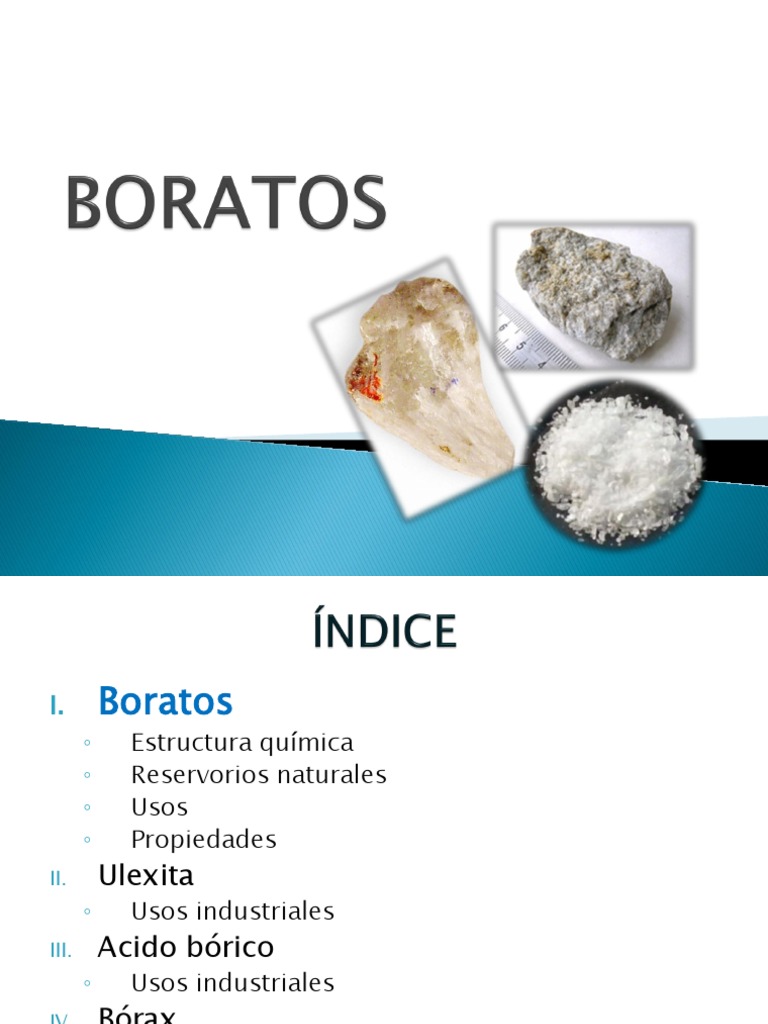 Boratos Expo Quimica Phpapp01 | PDF | Sólidos cristalinos | Química