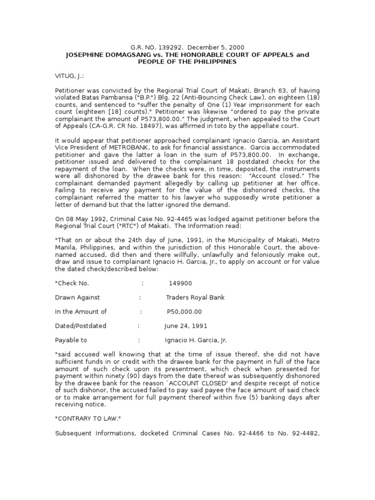 BP 22 Cases | PDF | Fine (Penalty) | Cheque