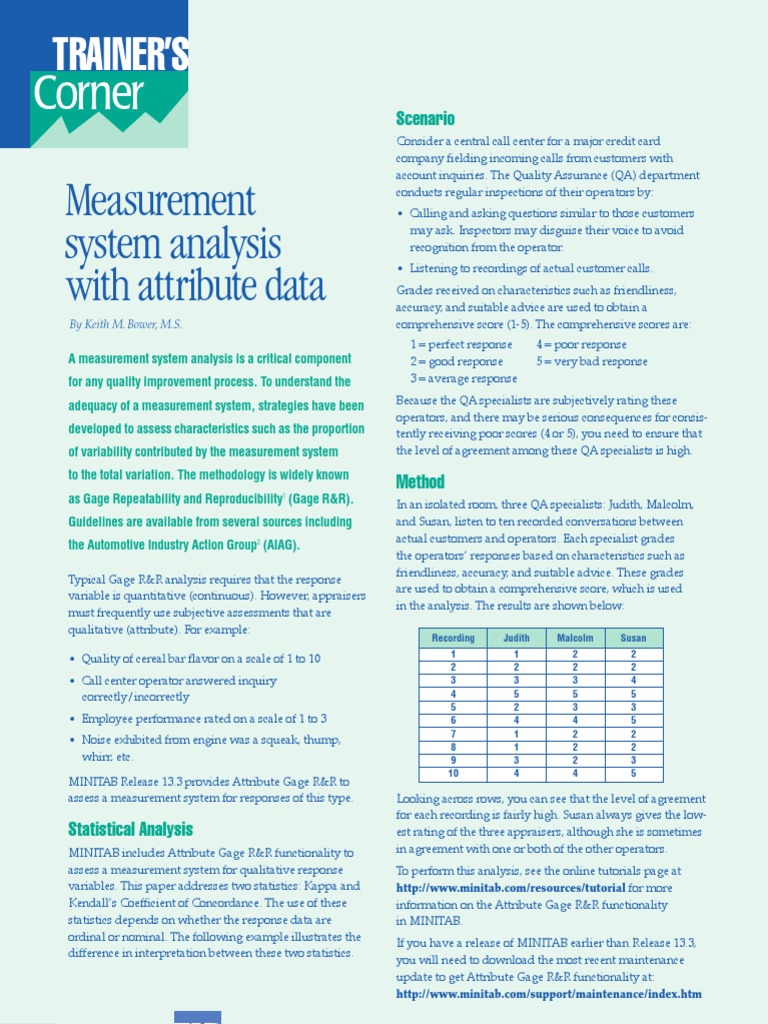 MSA With Attribute Data | PDF | Quality Assurance | Statistics