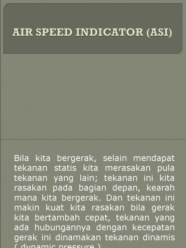 Air Speed Indicator (Asi) | PDF