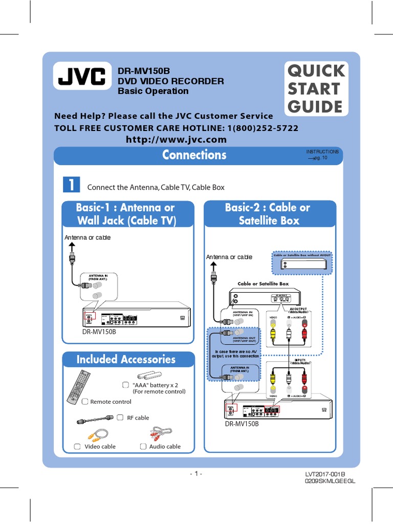 JVC DR-MV150 LVT2017-001B | PDF | Videocassette Recorder | Dvd
