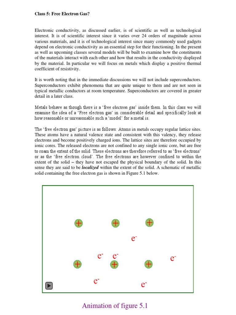 Examining the Reasonableness of the Free Electron Gas Model for Metals ...