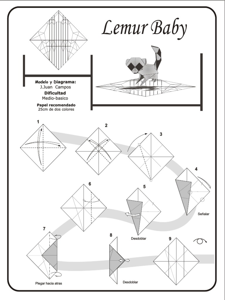 Origami de Lemur: Guía Paso a Paso | PDF | Deportes | Violencia