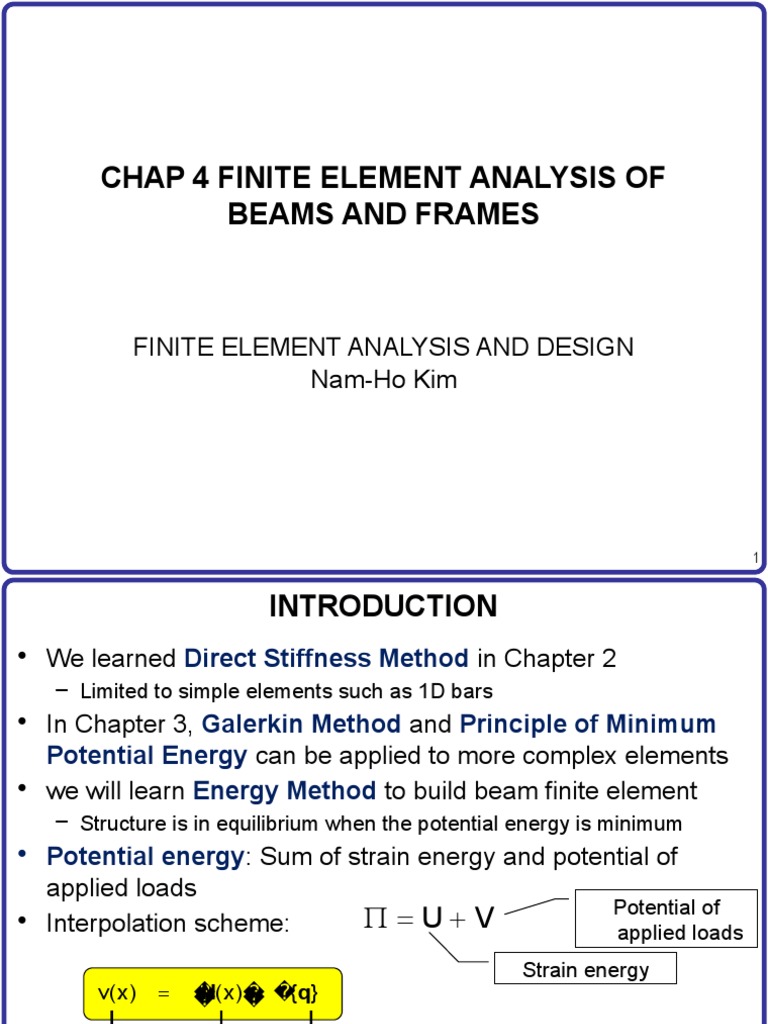 Chap 4 Finite Element Analysis of Beams and Frames | PDF | Bending | Beam (Structure)