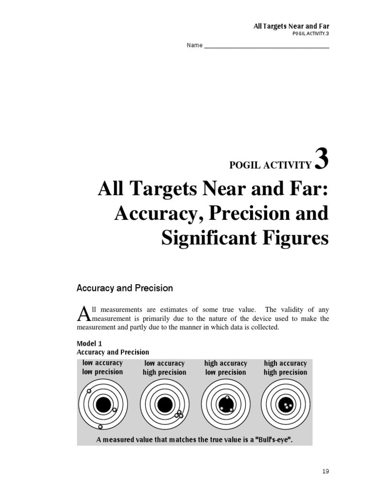 Accuracy, Precision, and Sig Figs POGIL | PDF | Accuracy And Precision ...