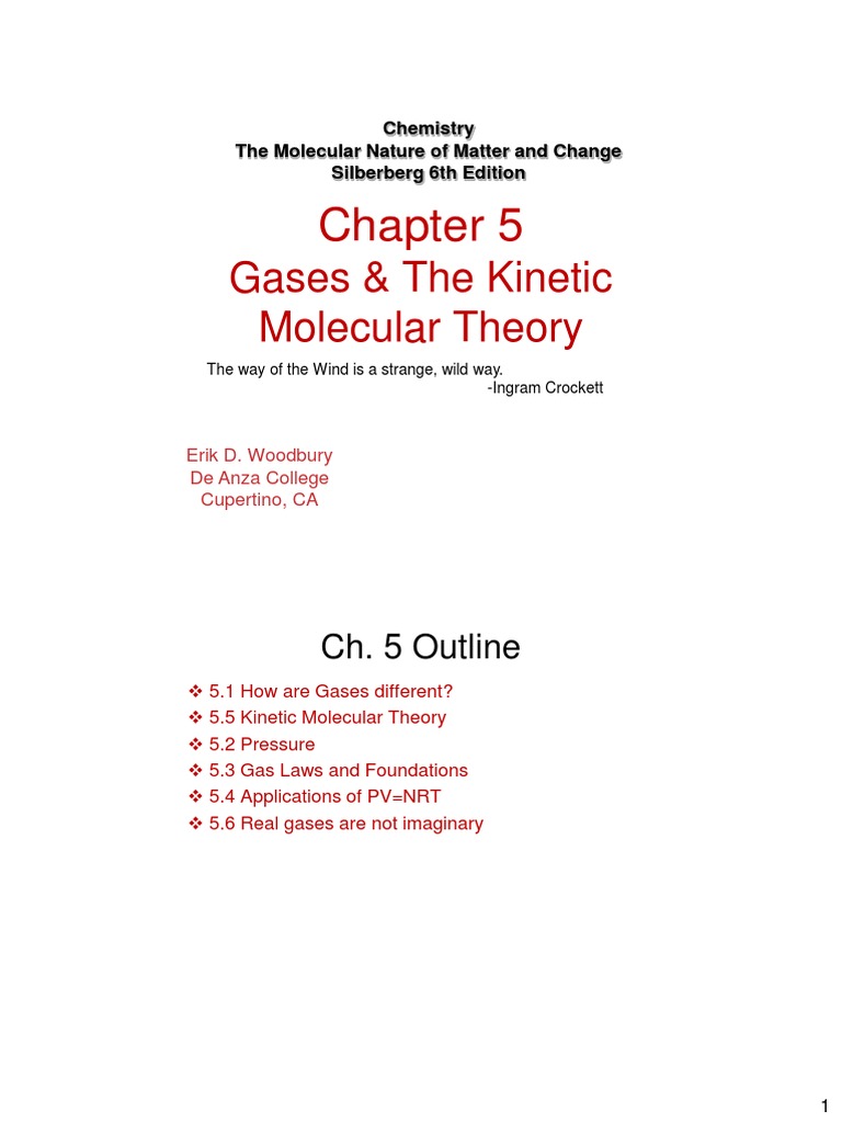 Chapter 05 - Gas Laws and KMT | PDF | Gases | Pressure