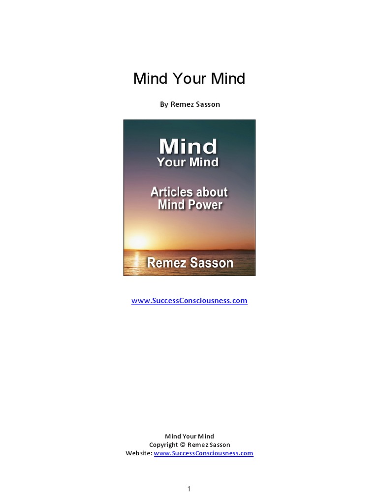 Mind Your Mind PDF | PDF | Thought | Self Control