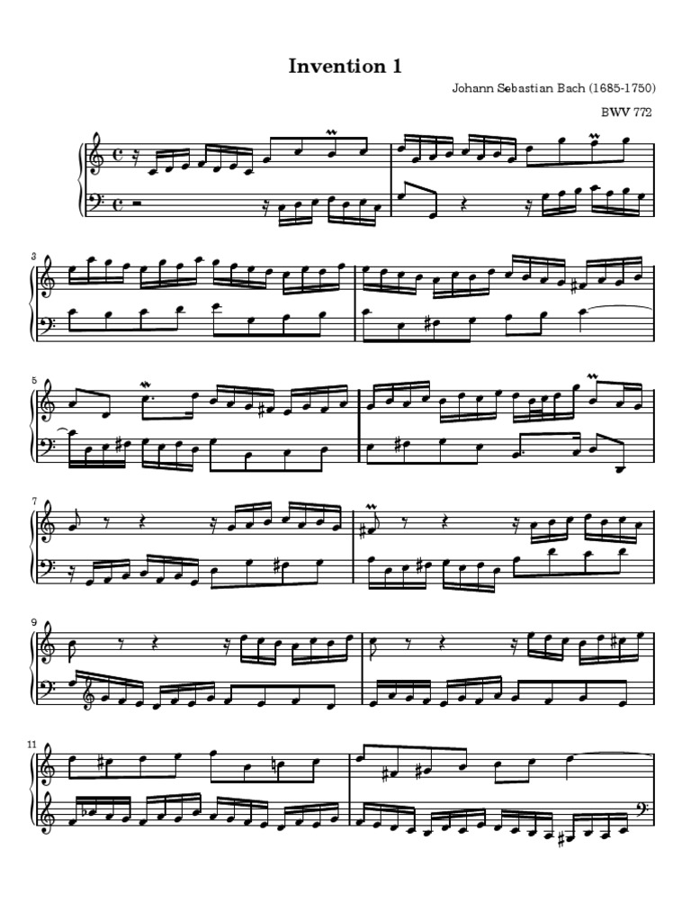 Invention 1 | PDF | Bach Family | Compositions