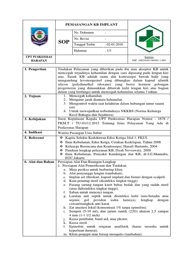 Sop KB Implant | PDF