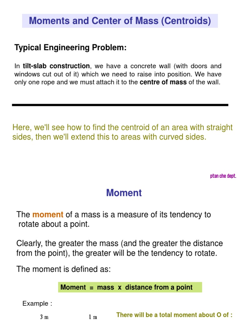 Moments and Center of Mass (Centroids) : Typical Engineering Problem ...