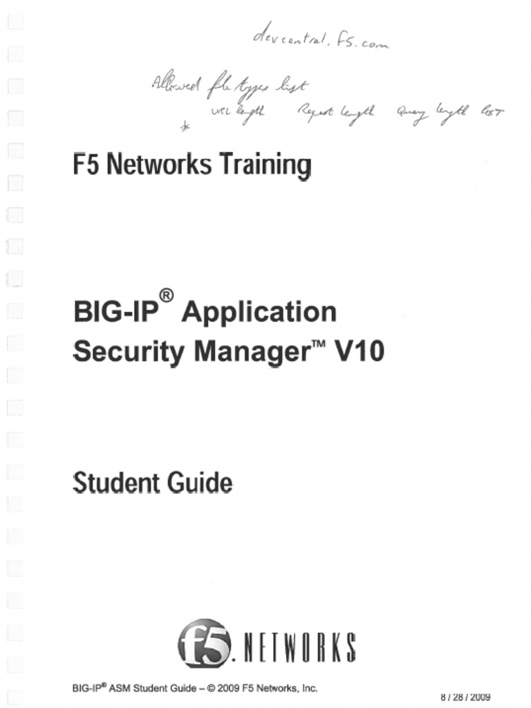 F5 ASM v10 Student Guide PDF | PDF