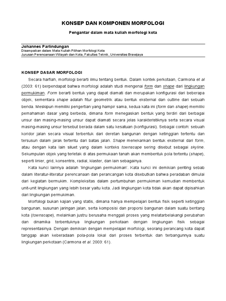 01 Konsep Dan Komponen Morfologi PDF | PDF