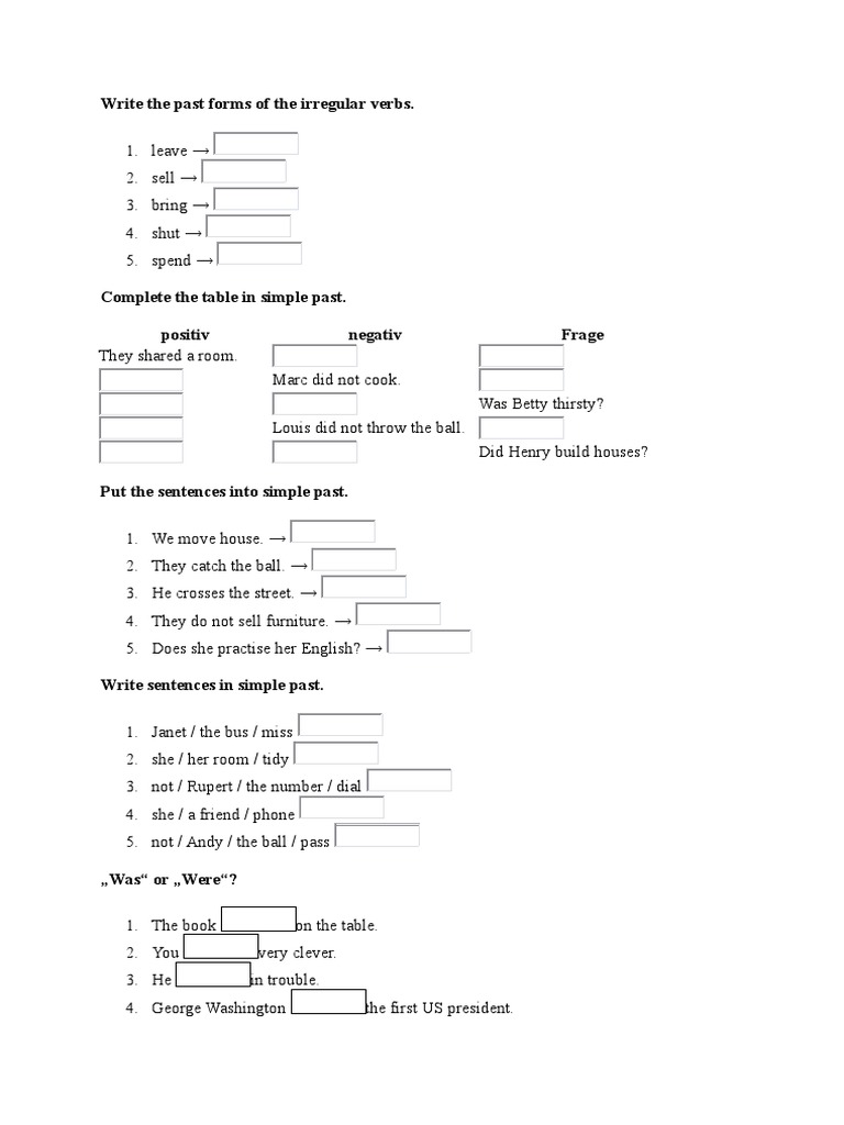 Past Tense II | PDF | Plural | Grammatical Number