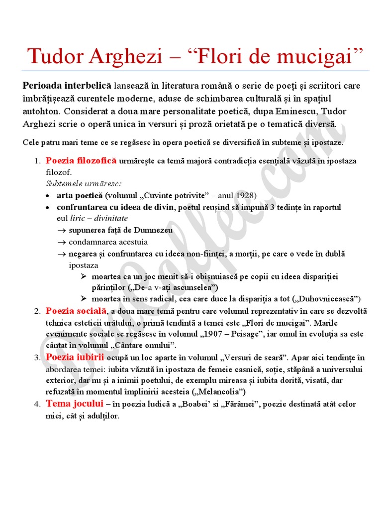 Tudor Arghezi Flori de Mucigai 2 PDF | PDF
