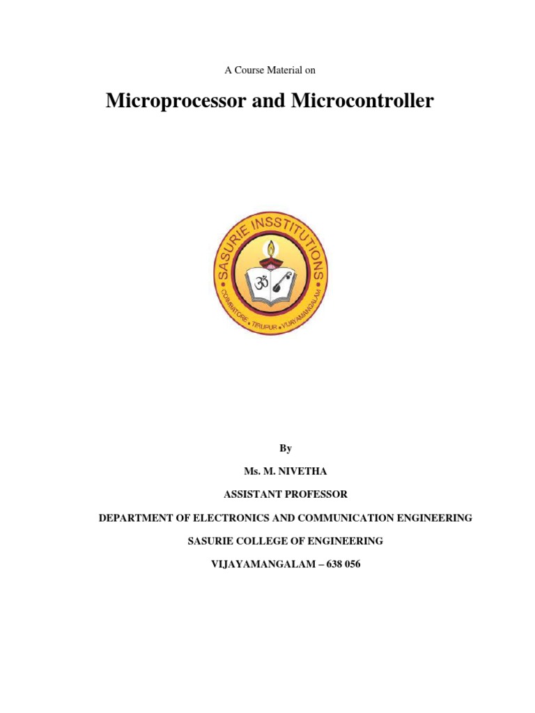 Ee6502 Microprocessors And Microcontrollers Pdf Pdf Central Processing Unit Input Output