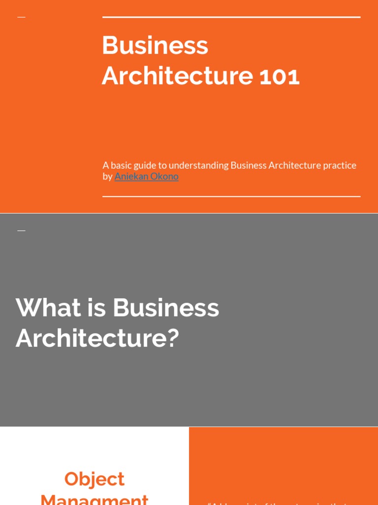 Introduction To Business Architecture by Aniekan Okono | PDF | Strategic Management | Business ...