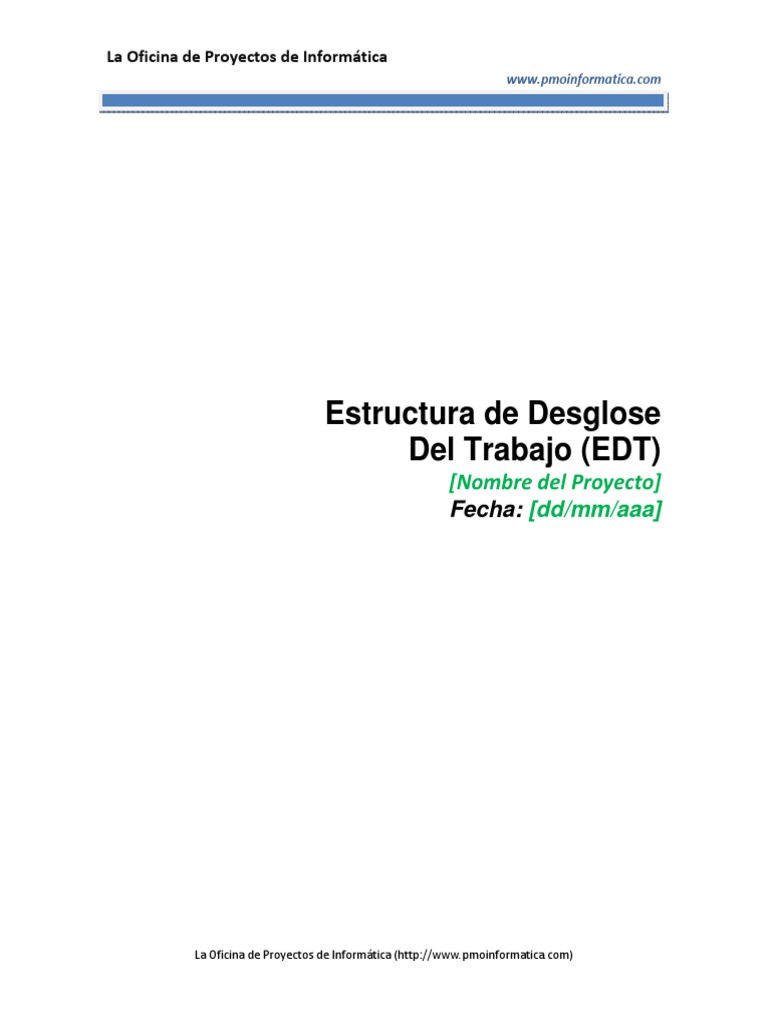 Plantilla Estructura de Desglose Del Trabajo (EDT) | PDF