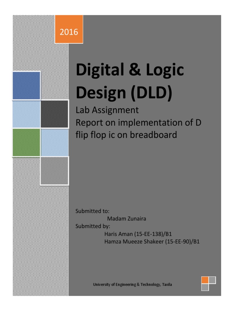 Digital & Logic Design (DLD) : Lab Assignment Report On Implementation of D Flip Flop Ic On ...