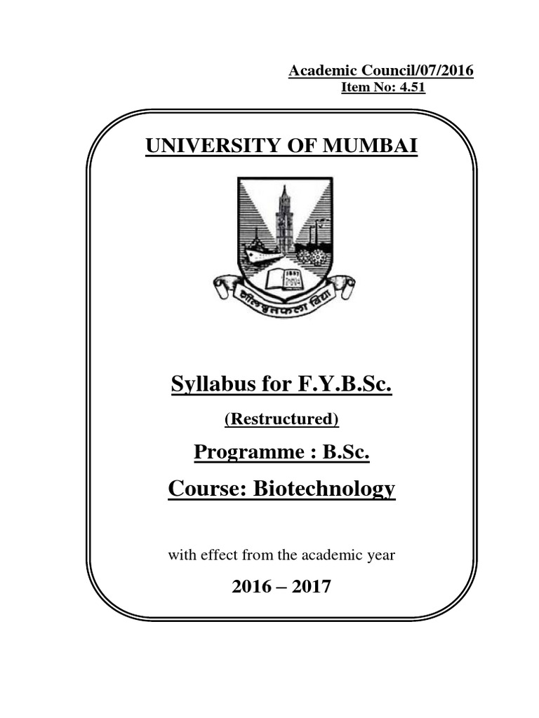 BSC Biotechnology Syllabus | PDF | Biotechnology | Dna Repair