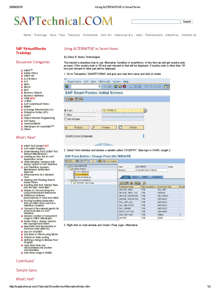 Using ALTERNATIVE in Smart Forms | PDF | Information Technology Management | Software Engineering