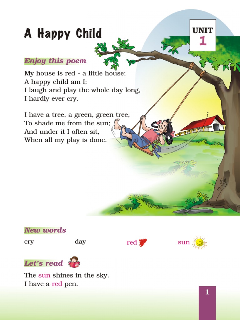 Class1 English Unit01 NCERT TextBook EnglishEdition | PDF | Language ...