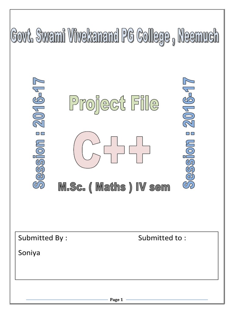 Submitted By: Submitted To: Soniya | PDF | Parameter (Computer ...