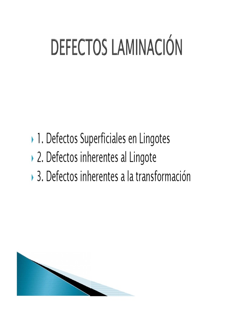 Defectos Laminación Power Point | Acero | Rieles