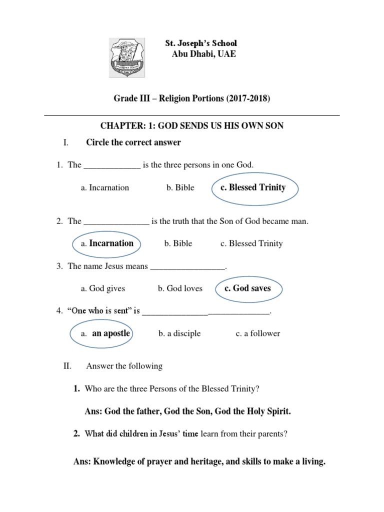 Grade 3 Religion 12-6-27 | PDF | Disciple (Christianity) | Resurrection