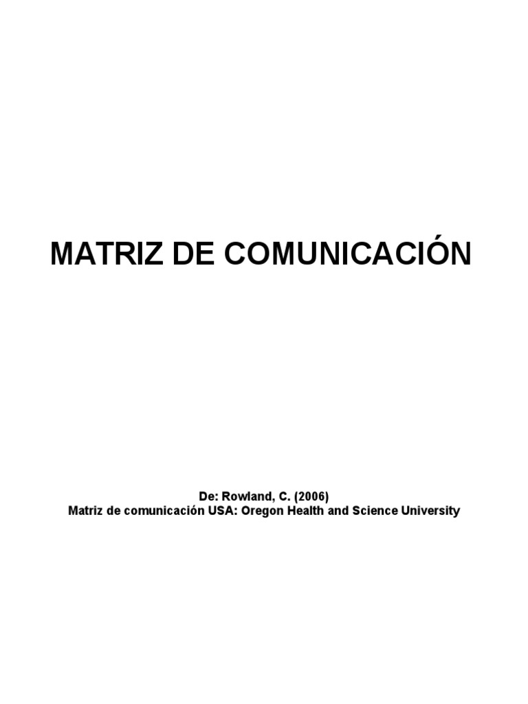 Matriz de Comunicación. Rowland | PDF | Los símbolos | Dibujo