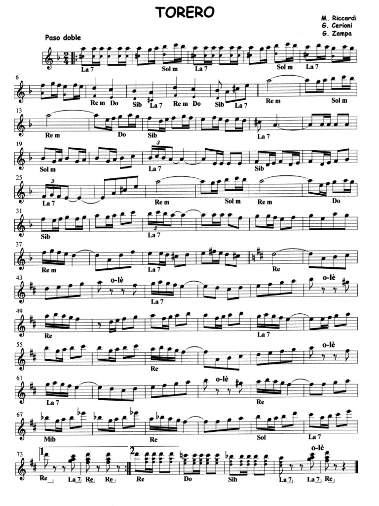 Spartiti - Liscio - Barbara & C - Torero - Paso Doble PDF | PDF