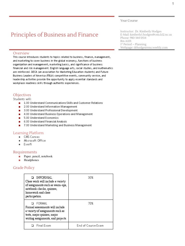 Pob Syllabus 2017-2018 | PDF