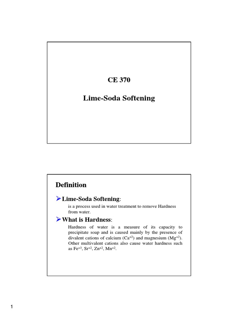 Softening | PDF | Calcium | Magnesium