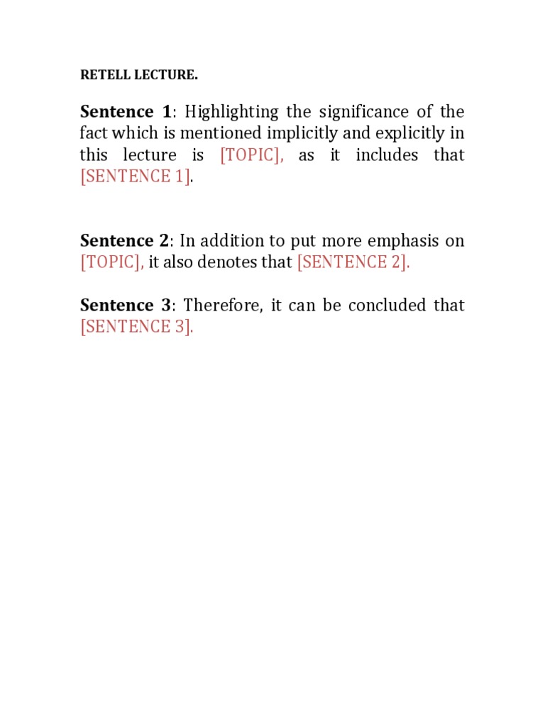 Retell Lecture | PDF
