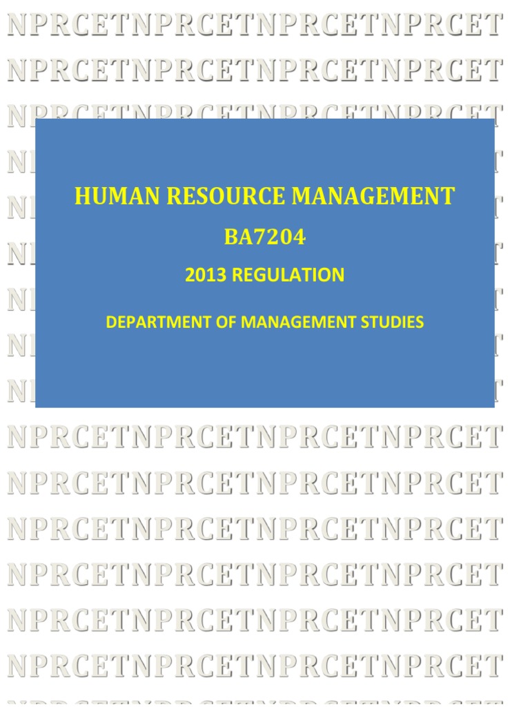 Human Resource Management PDF | PDF | Employment | Human Resource ...