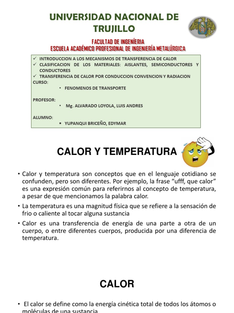 Transferencia de Calor-UNT | PDF | Conduccion termica | Calor