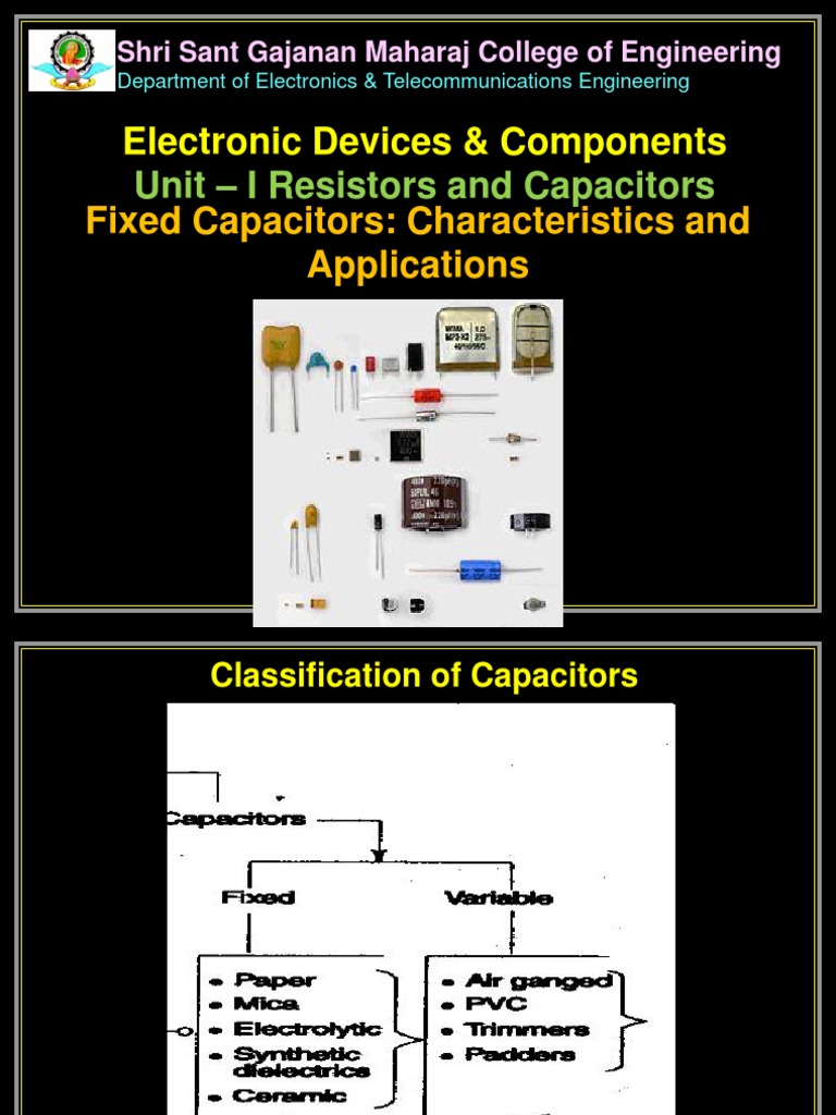Fixed Capacitors - Characteristics and Applications | PDF | Capacitor ...
