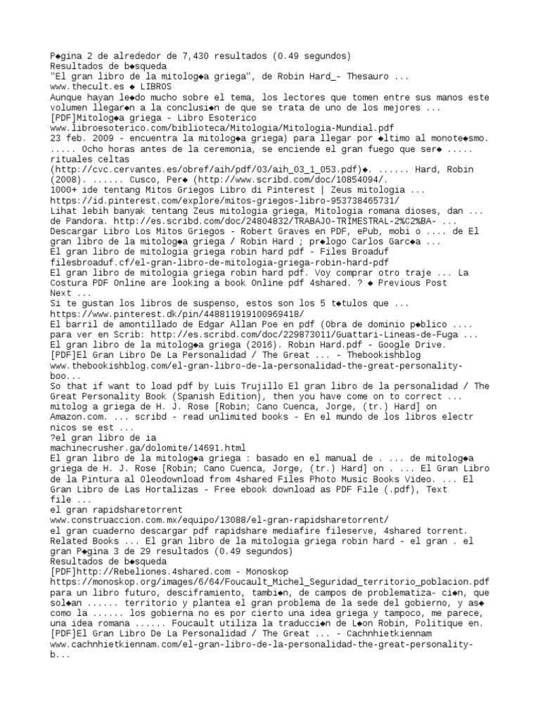 El Gran Libro De La Mitologia Griega Robin Hard Descargar - Leer un Libro