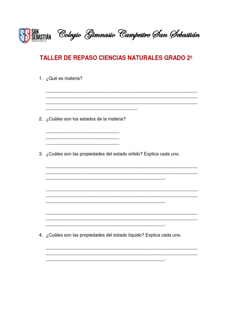 Taller de Repaso Ciencias Naturales 2º | PDF | Ajedrez | Juegos y ...